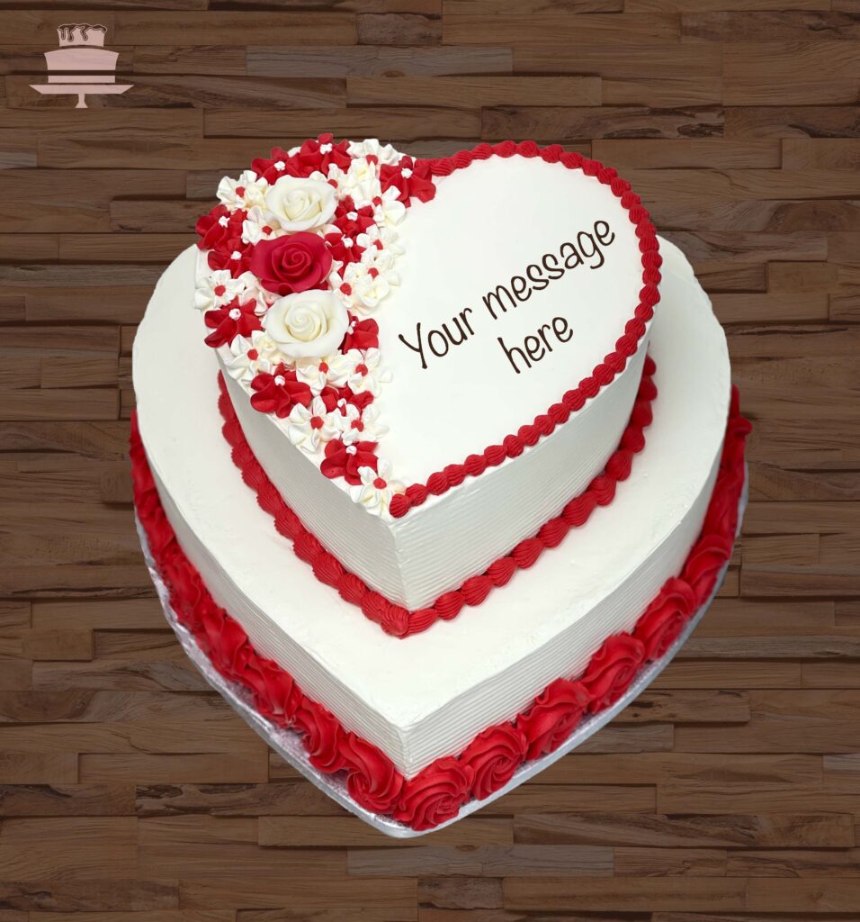 H11 - Two Tier Red Hearts | Cake House Bakery