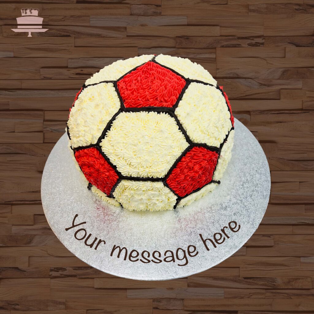 K32 - Red & White Football | Cake House Bakery